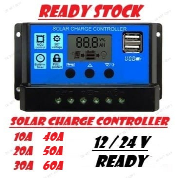 Jual Solar Charge Controller 10A 20A 30A 40A 50A 60A Cell PWM Pengisi Daya Surya 12V 24V ...