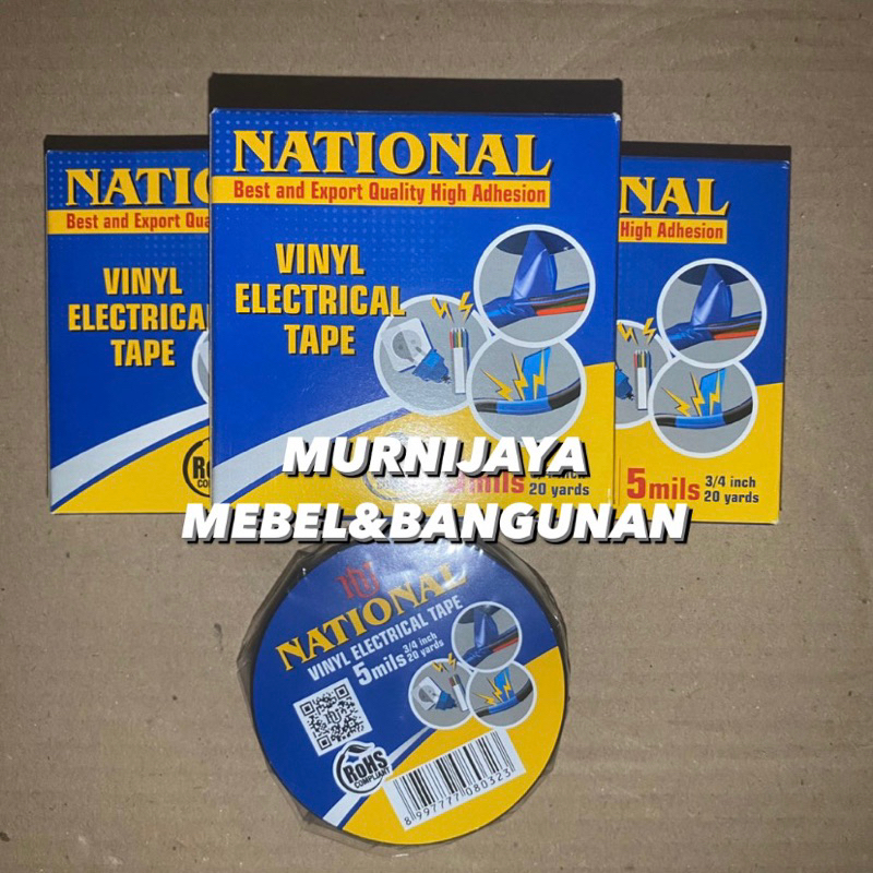 Jual ISOLASI KABEL LISTRIK PVC VINYL HITAM NATIONAL ORIGINAL | Shopee ...