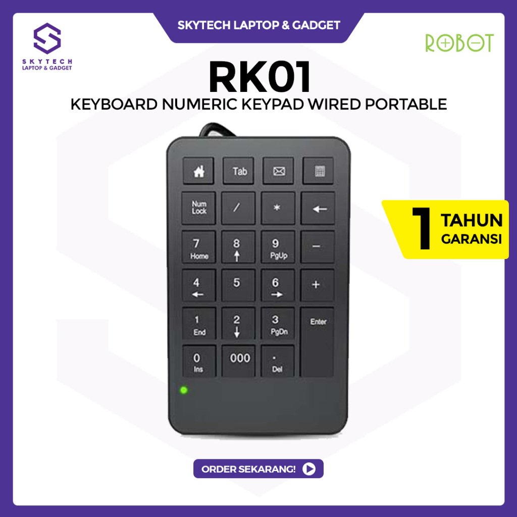 Jual KEYBOARD NUMERIC ROBOT RK01 KEYPAD WIRED PORTABLE MULTIMEDIA ANGKA ...