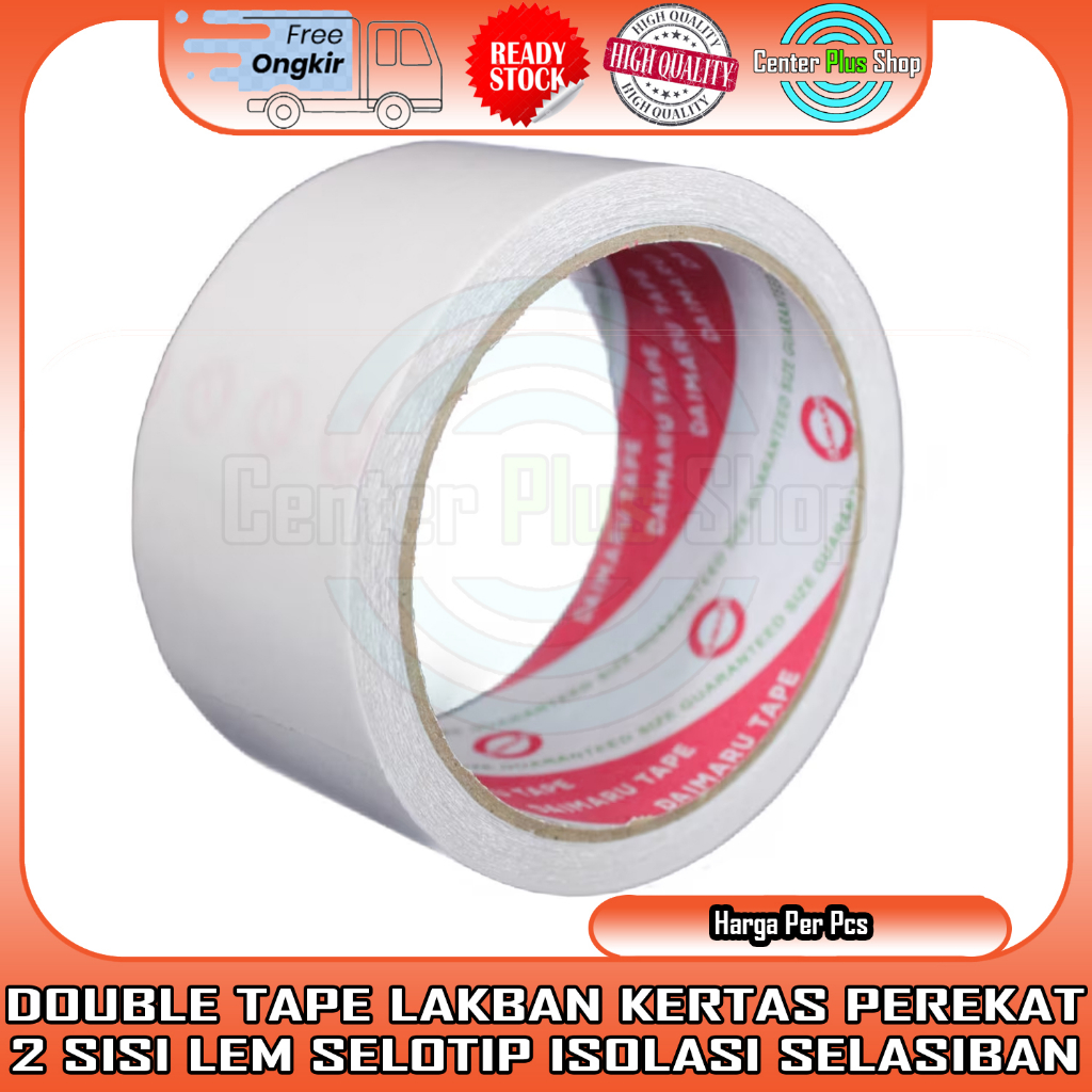 Jual LAKBAN OPP TAPE ISOLASI DOUBLE BESAR 2 INCH 48 MM 12 YARD KERTAS ...