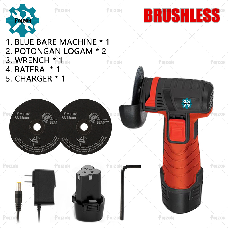 Jual Poizon 24V Gerinda Cordless Mesin Gerinda Brushless Angle Grinder ...