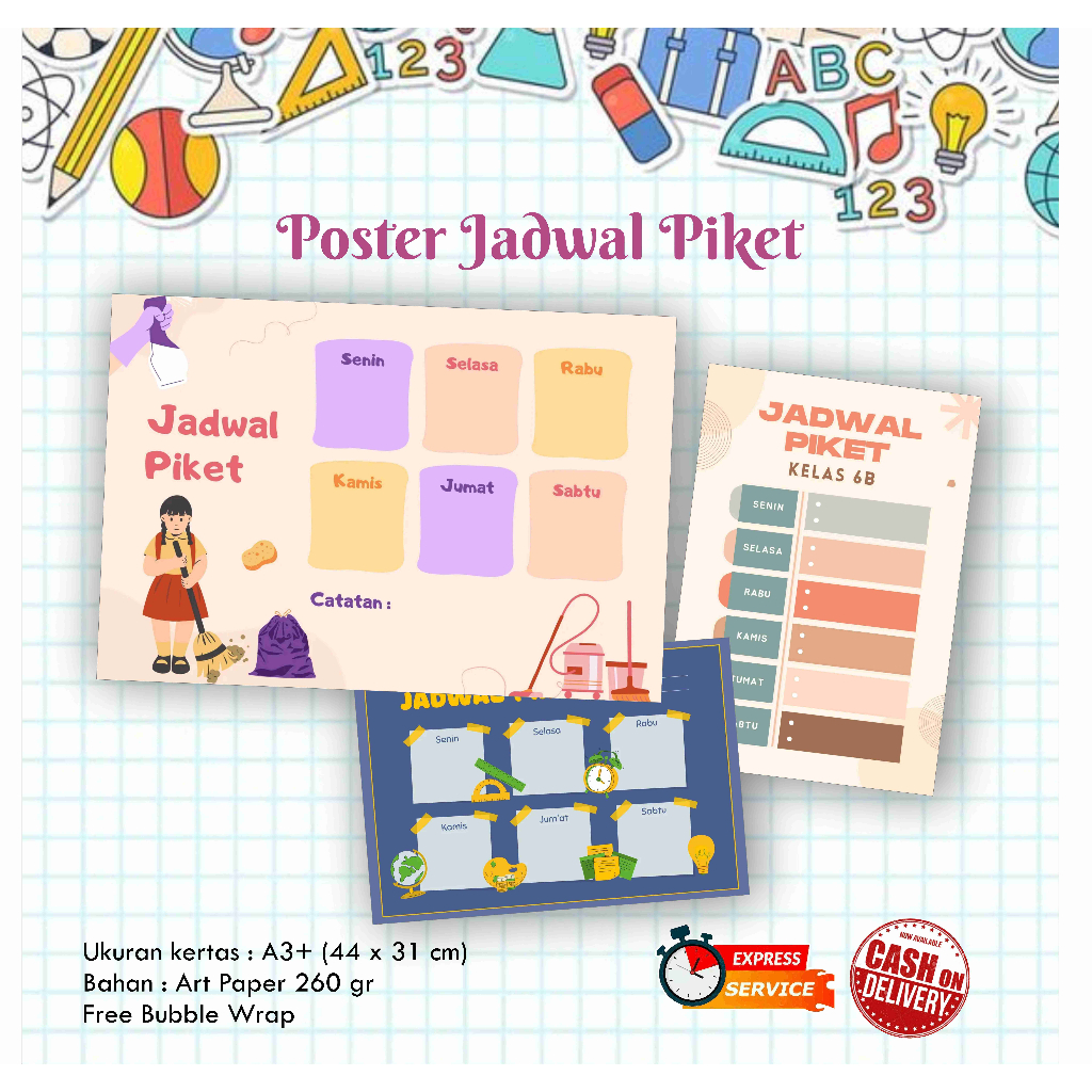 Jual Poster jadwal piket ukuran A3+ | Shopee Indonesia