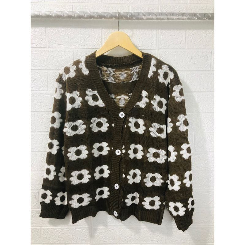 Jual KARDIGAN FLOWER URBAN KANCING RAJUT / CARDY WANITA RAJUT ...