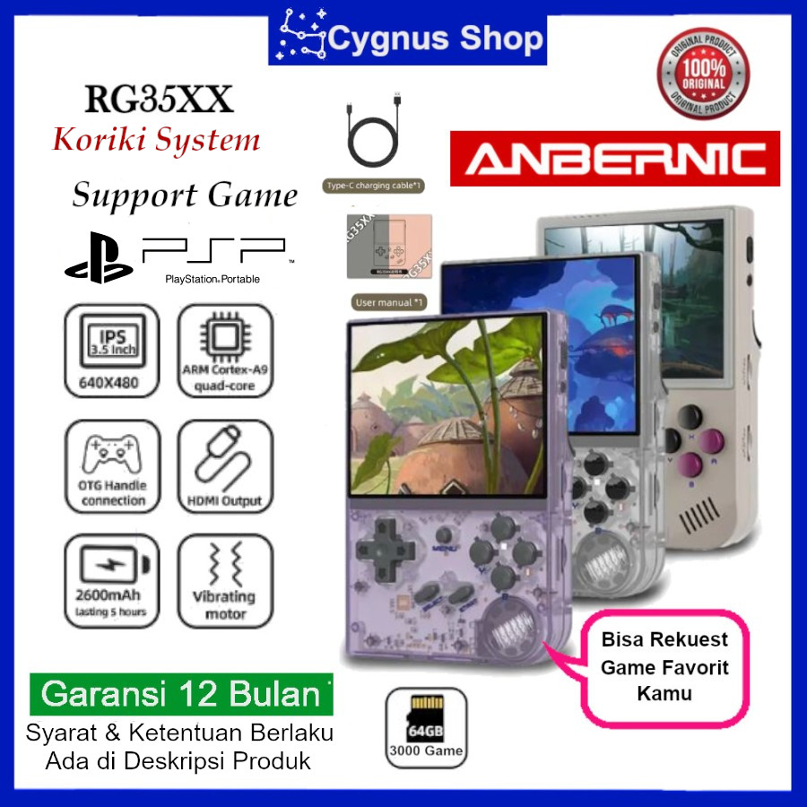 Jual Anbernic Rg35xx Portable Handheld Video Game Console Retro Psp