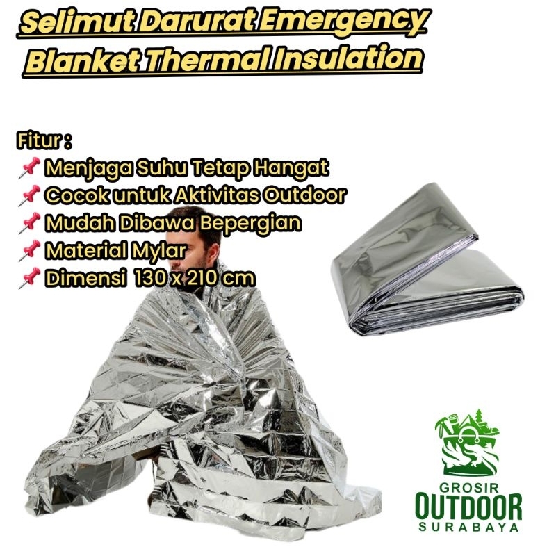 Jual Selimut Darurat Emergency Blanket Thermal Insulation , Emergency ...