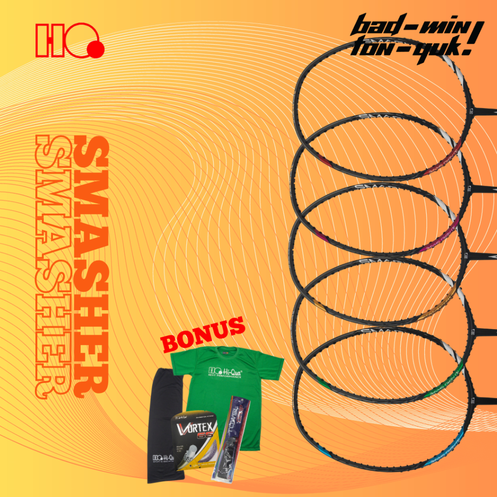Jual Raket Badminton NEW HIQUA HQ HI-QUA SMASHER 5/6/7/8/9 ( bonus ...