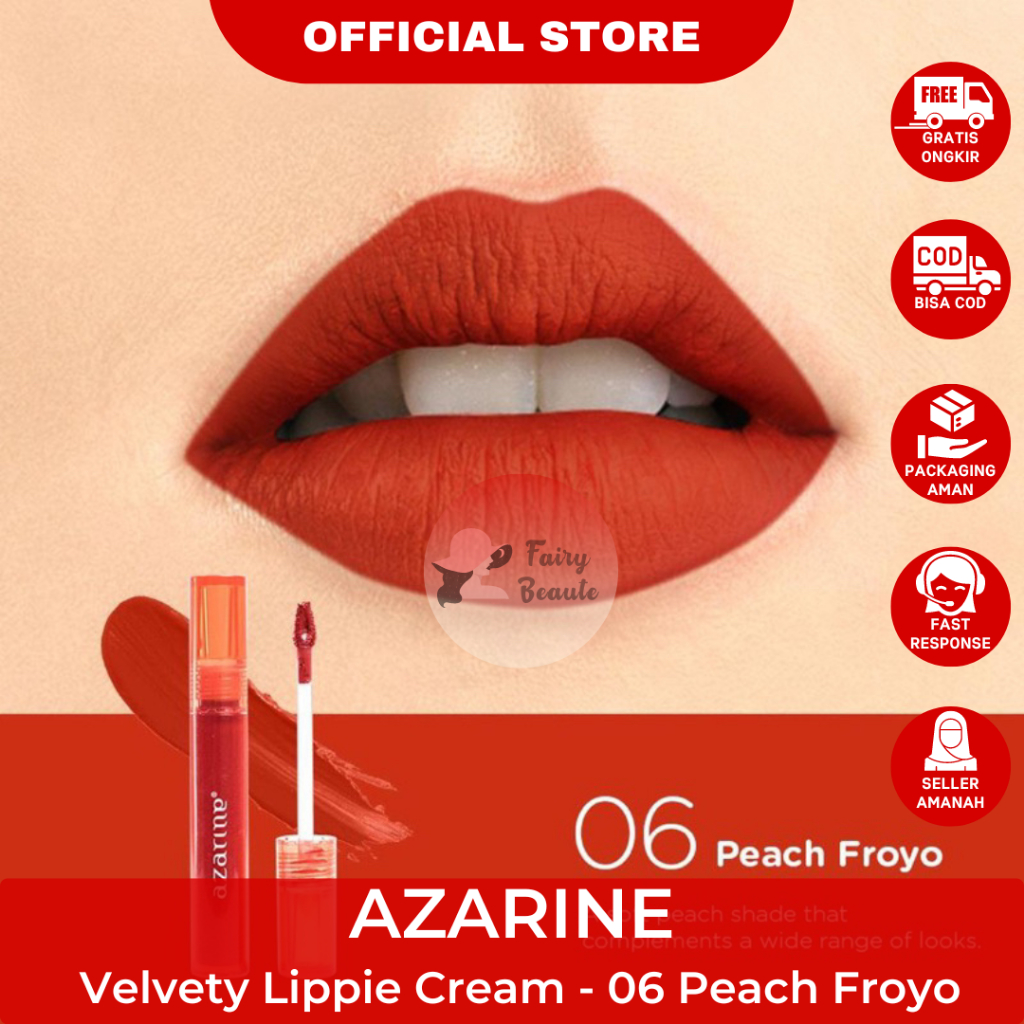 Jual AZARINE VELVETY LIPPIE CREAM LIP CREAM RED VELVET AZARIN TINT ...