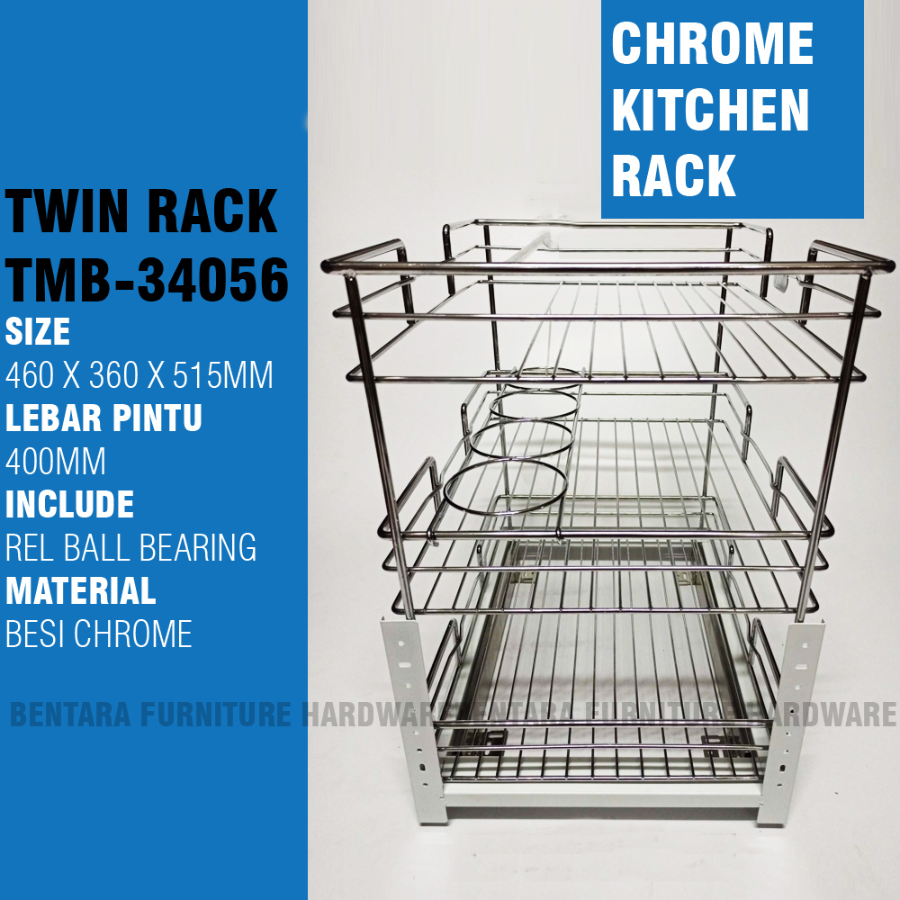 Jual 40 CM TWIN RACK TMB 34056 / WW-010A RAK PIRING RAK DAPUR DALAM ...
