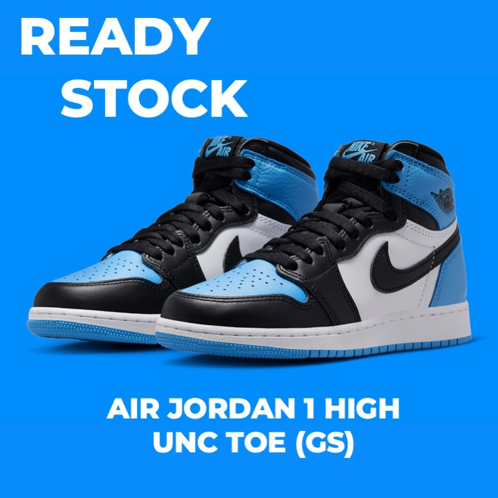 Jual Sneakers Nike Air Jordan 1 High UNC Toe (GS) | Shopee Indonesia
