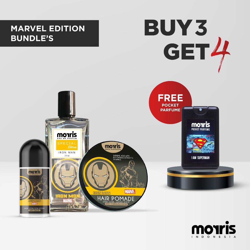 Jual [BUY 3 GET 4] Morris Marvel Edition Special Bundles Iron Man ...
