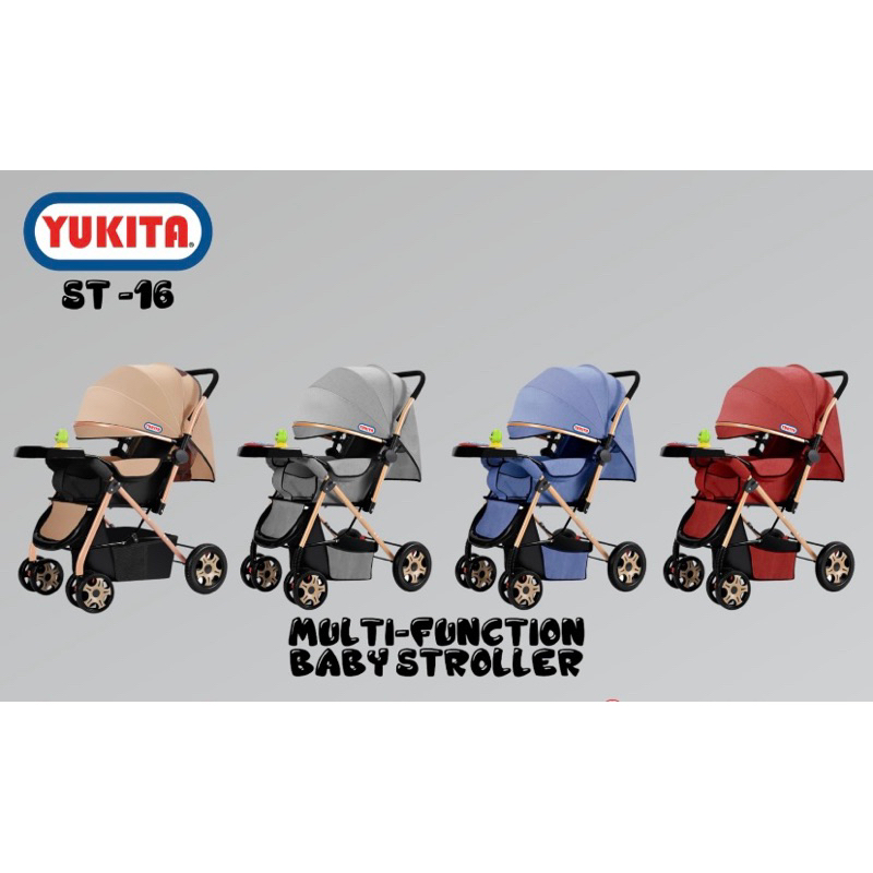 Jual YUKITA STROLER ST 16 HANDLE BISA 2 ARAH RODA BESAR ADA MAINAN DAN ...