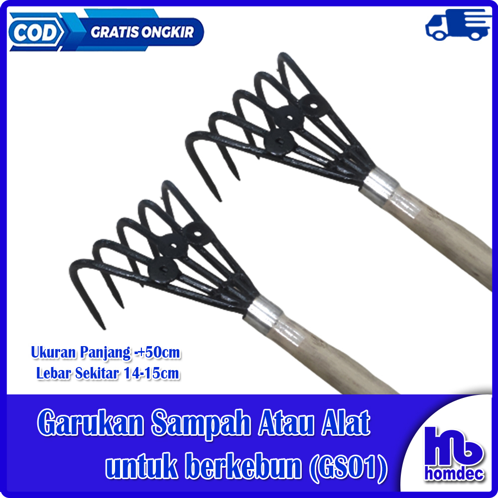 Jual (GS01) - Garpuh Garukan Sampah 5 gigi besi atau Alat Untuk ...