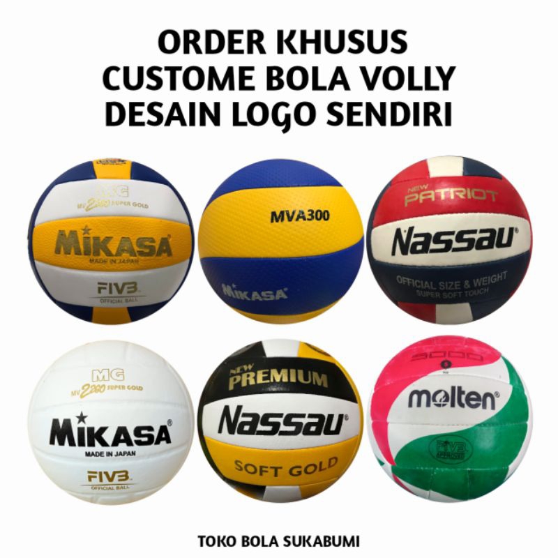 Jual COSTUME DESIGN LOGO SENDIRI BOLA VOLLY/FREE PENTIL&JARING | Shopee ...