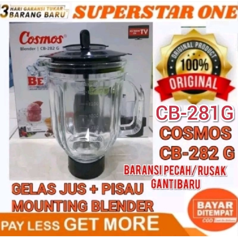 Jual Gelas Jus+Pisau Mounting Blender Cosmos CB-282G/ CB-281G Blender ...