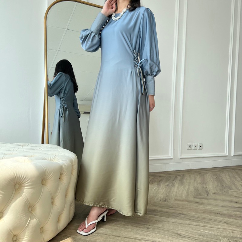 Jual Hoolaqueen - Dress Armany Gradasi - Dress Princess - Dress Satin ...