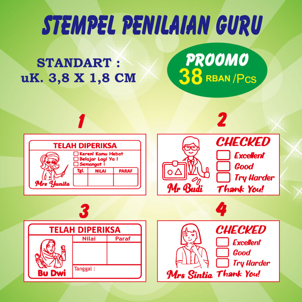 Jual Stempel Guru I Cetak stempel penilaian I Stempel reward stempel ...