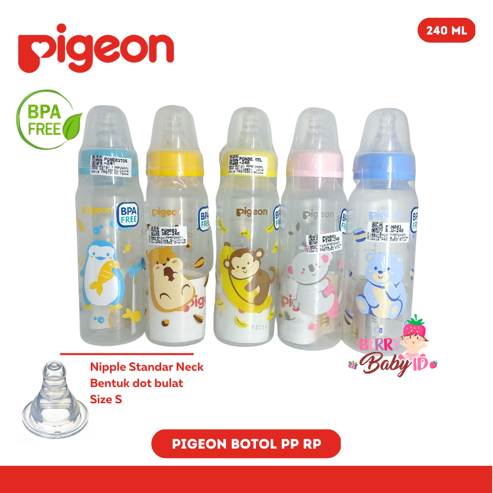 Jual Berry Baby - Pigeon Botol Susu Bayi Standar PP 240 ml BPA Free ...