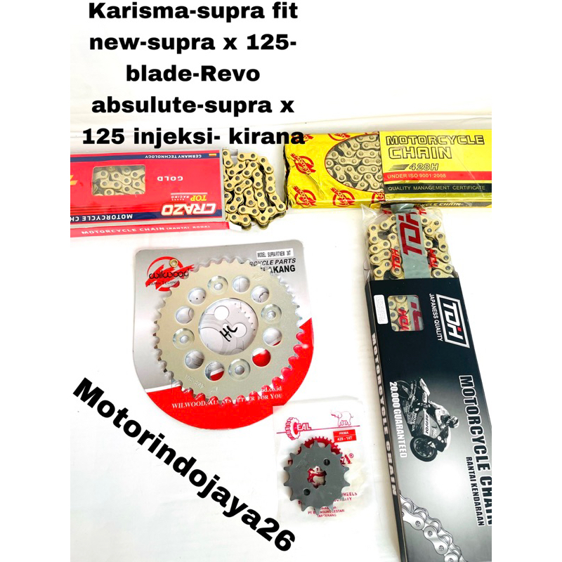Jual gear set supra x 125 karisma blade revo absolute supra fit new ...