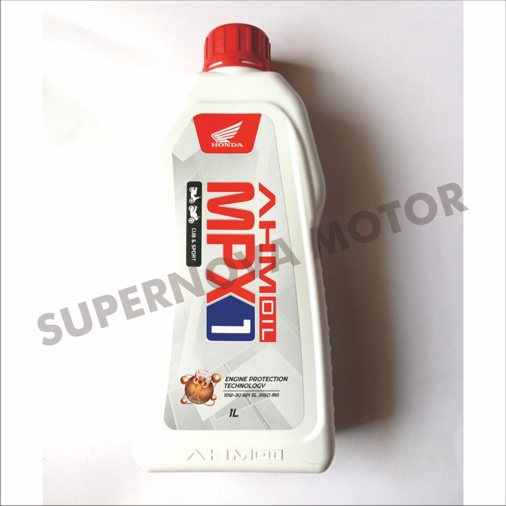 Jual OLI MESIN MPX 1 AHM OIL 4T 10W-30 API SL JASO MA KEMASAN 1 LITER 800 ML | Shopee Indonesia
