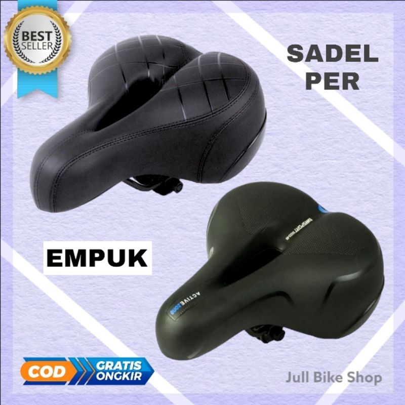 Jual sadel sepeda shock absorption lipat mtb empuk per pegas not gel ...