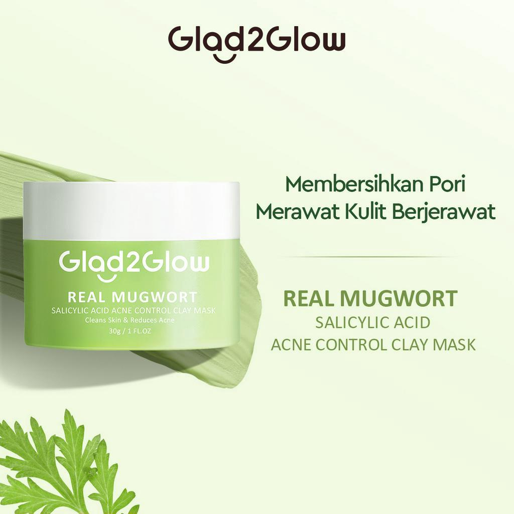 Jual LIVI - Glad2Glow Real Mugwort Salicylic Acid Acne Control Clay Mask 30g | Shopee Indonesia