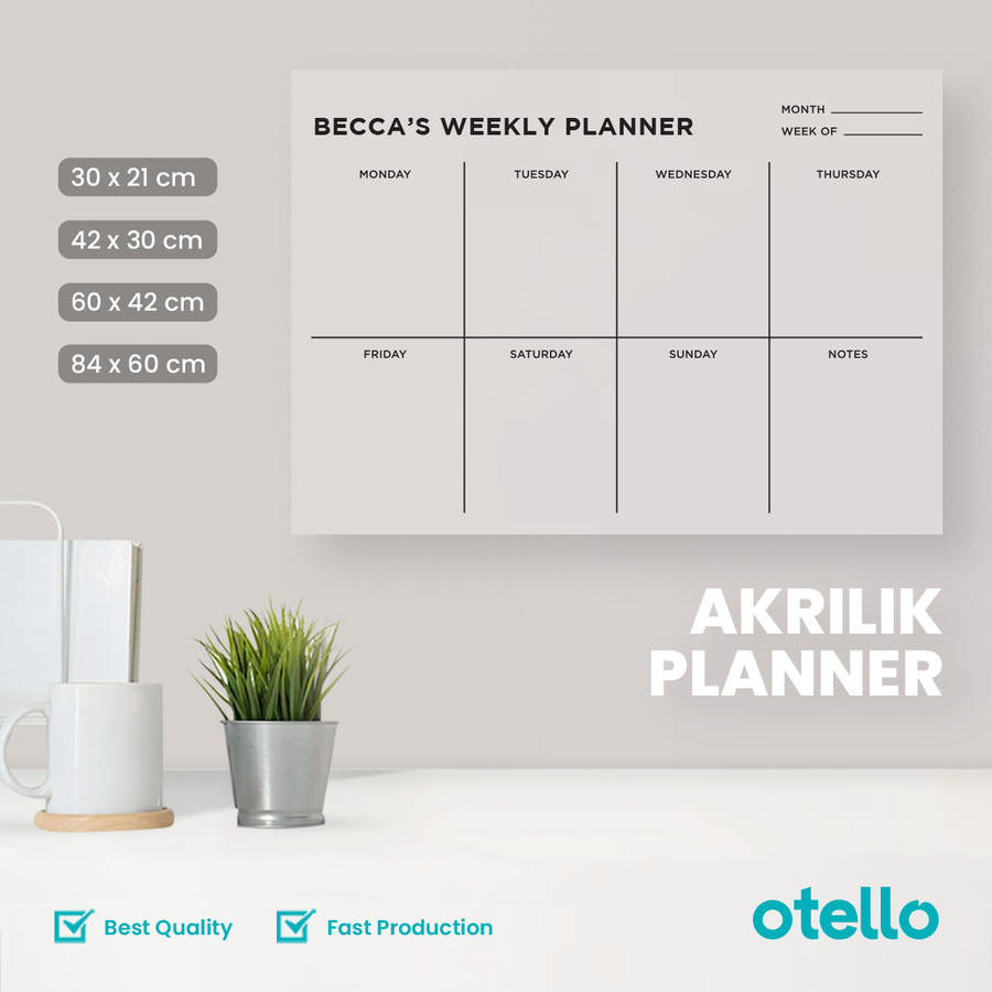 Jual Custom Planner Akrilik Wall Planner | Kalender Acrylic Planner ...