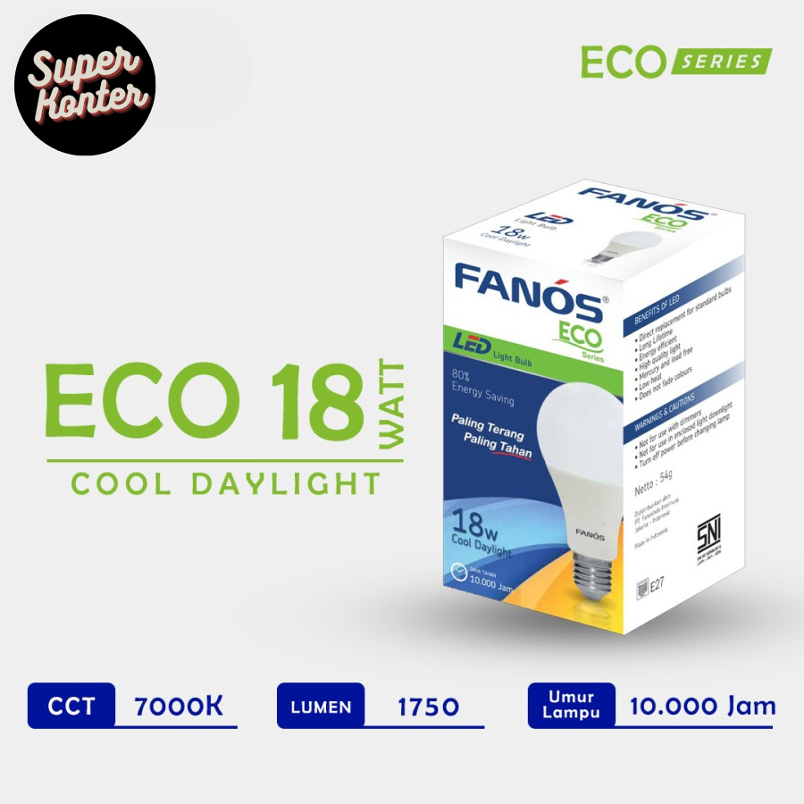 Jual Lampu FANOS ECO LED Light Bulb 18 Watt | Shopee Indonesia