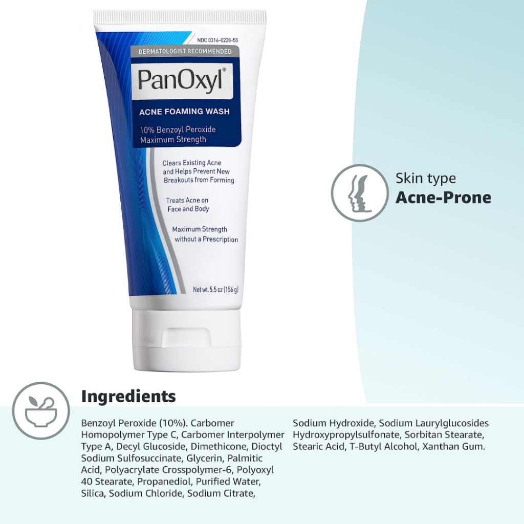 Jual PanOxyl Acne Foaming Wash Benzoyl Peroxide 10% Maximum Strength ...