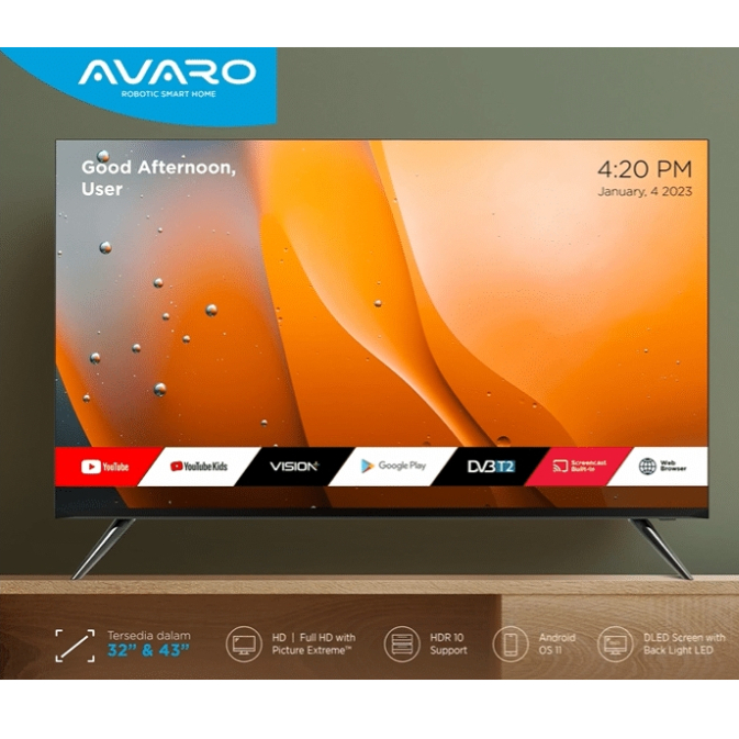 Jual LED TV 32 inch AVARO T32A Digital Android TV Avaro 32" HD DLED ...