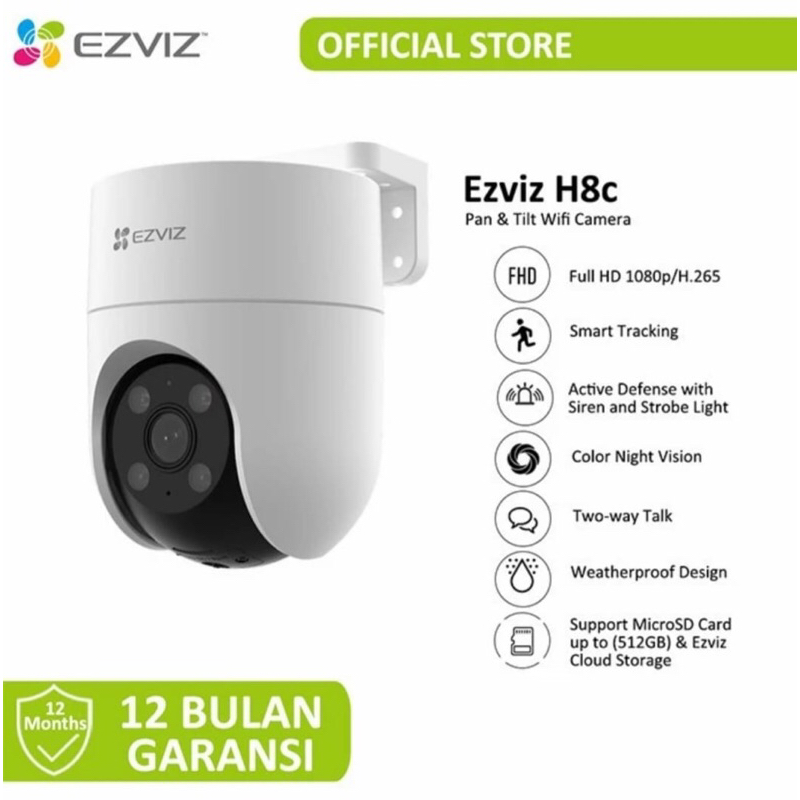 Jual Ezviz H8c 2MP Pant & Tilt CCTV Outdoor Wifi IP Camera Color Night | Shopee Indonesia