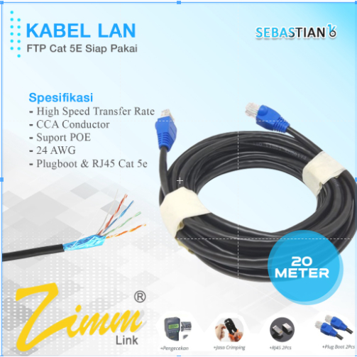 Jual [𝐓𝐈𝐍𝐆𝐆𝐀𝐋 𝐂𝐎𝐋𝐎𝐊] Kabel LAN RJ45 CAT 5e Indoor Siap Pakai Sudah ...
