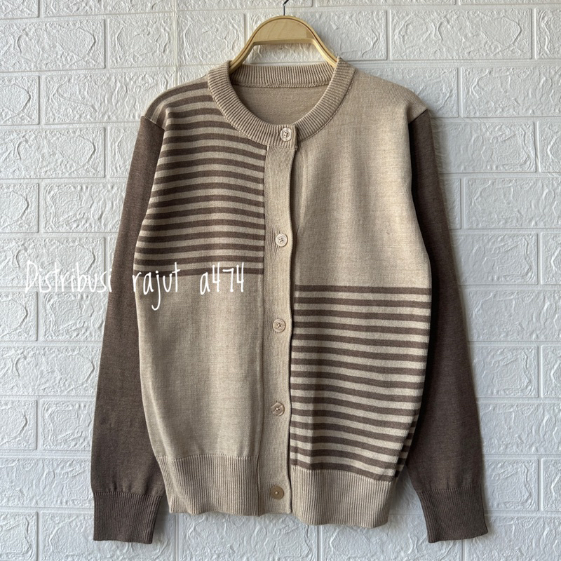 Jual VALEKA CARDIGAN RAJUT KANCING STRIPE WANITA LENGAN PANJANG ...