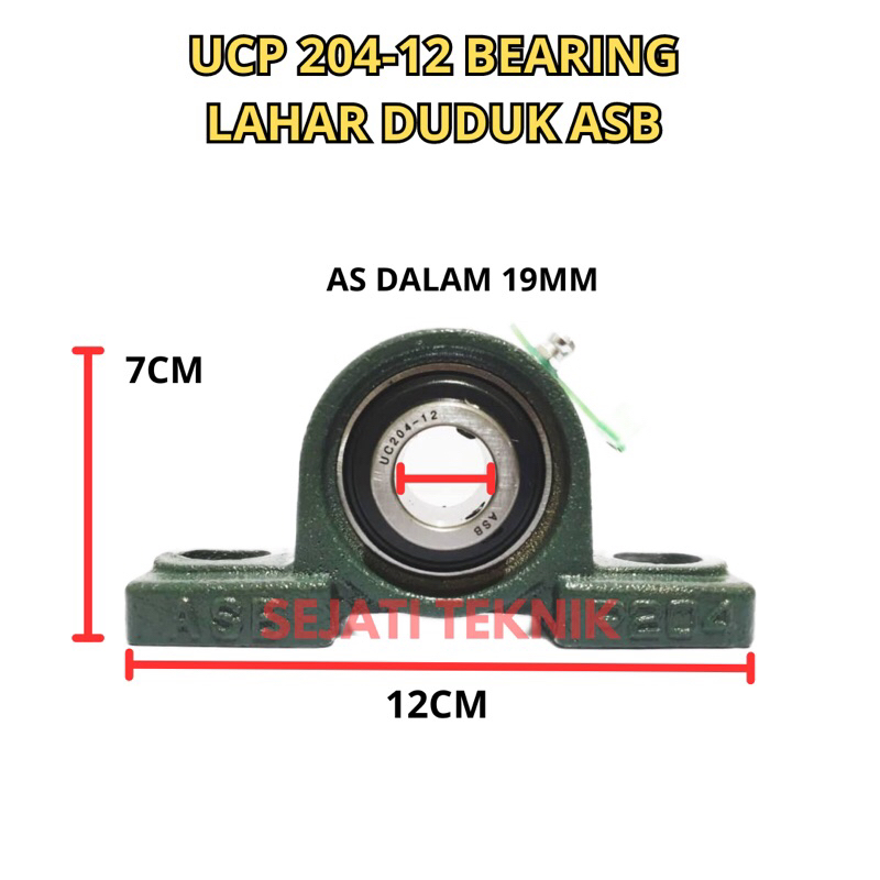 Jual PILLOW BLOCK UCP 204-12 ASB ASLI UNTUK AS 3/4 INCH 19,05 MM BEARING DUDUK 204 ORIGINAL ...