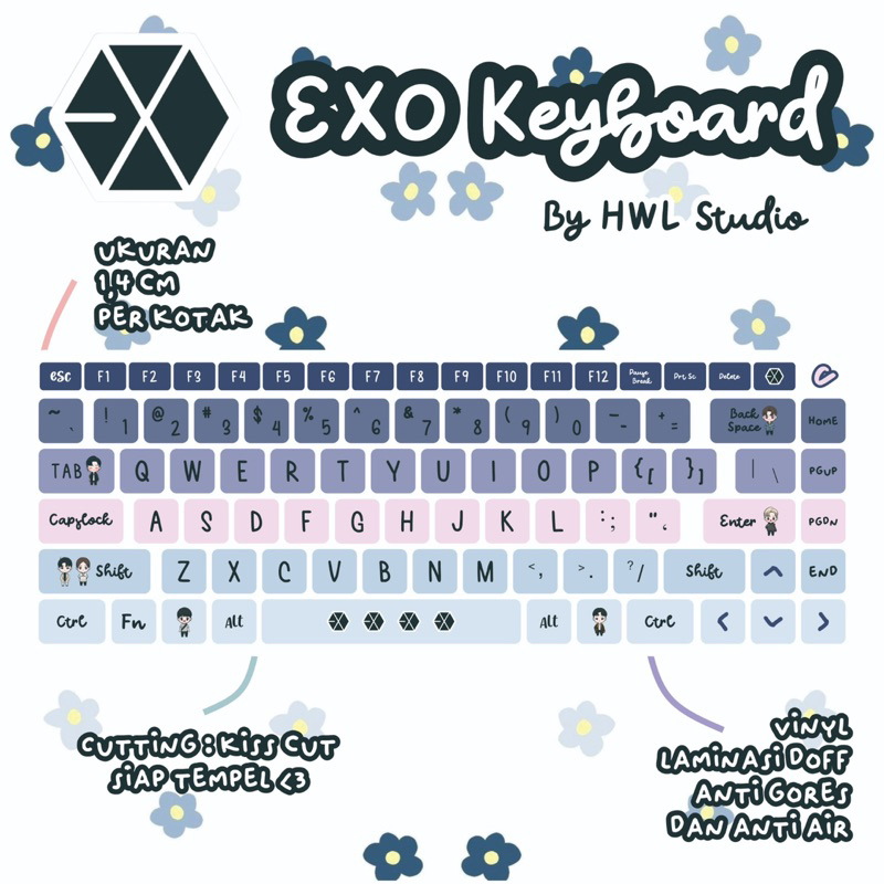 Jual HWL STUDIO - EXO KEYBOARD STICKER - stiker keyboard exo - exo ...