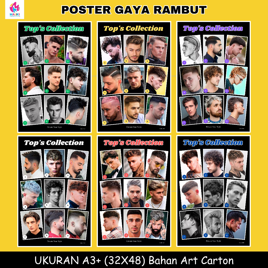 Jual POSTER POTONG RAMBUT PRIA Kekinian | Shopee Indonesia