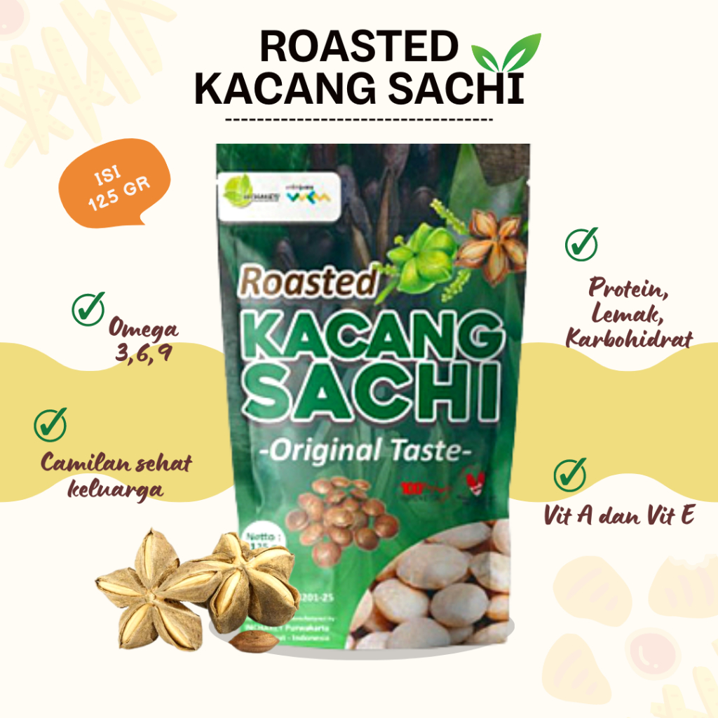 Jual Biji Kacang Sacha Inchi Panggang Snack Diet Sehat Kacang Sachi ...