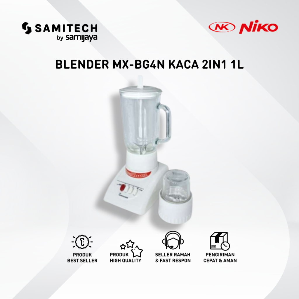 Jual BLENDER NIKO NK-BG4 / NK BG4N / NKBG4 KACA 1 LITER BERGARANSI ...