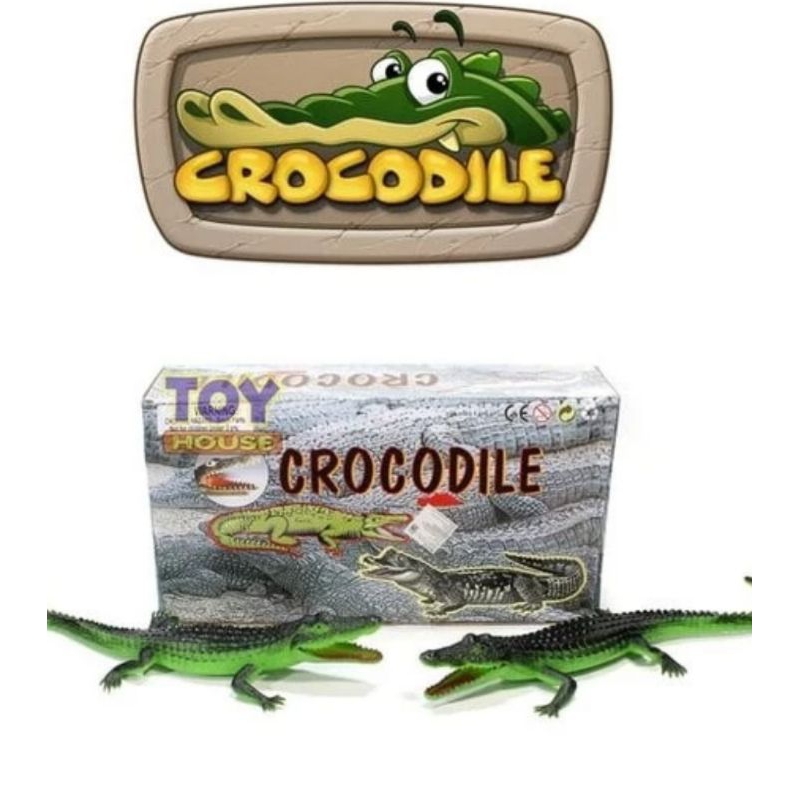 Jual mainan buaya karet isi 4 pcs crocodile / buaya buayaan bahan karet ...