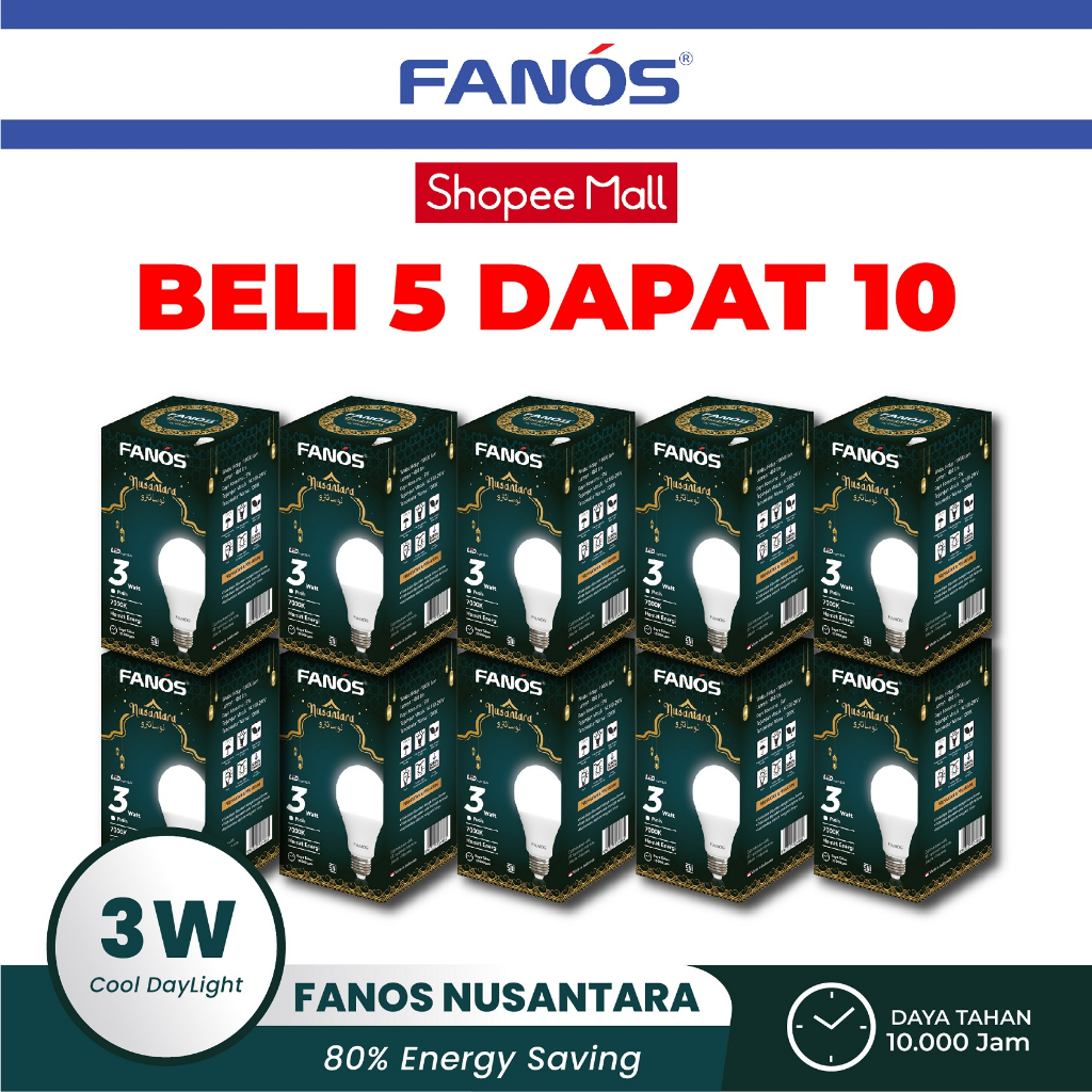 Jual Fanos Nusantara PROMO..!! BELI 5 GRATIS 5PCS Lampu LED Light Bulb 3WATT - CooldayLight ...