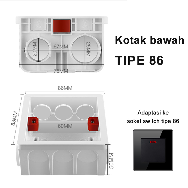 Jual Soket Sakelar Dinding Sakelar Cek Sakelar Dinding Busur Dalam ...