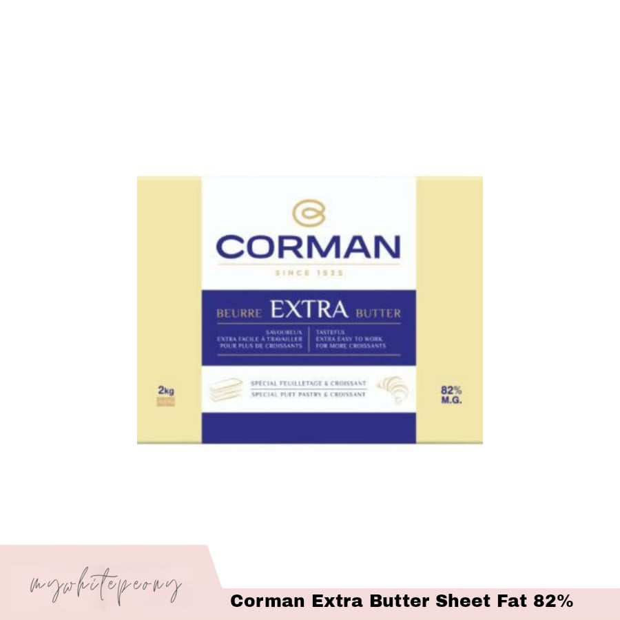 Jual Corman Extra Butter Sheet Fat 82% 1 Karton (2Kg X 5Sheet) | Shopee ...