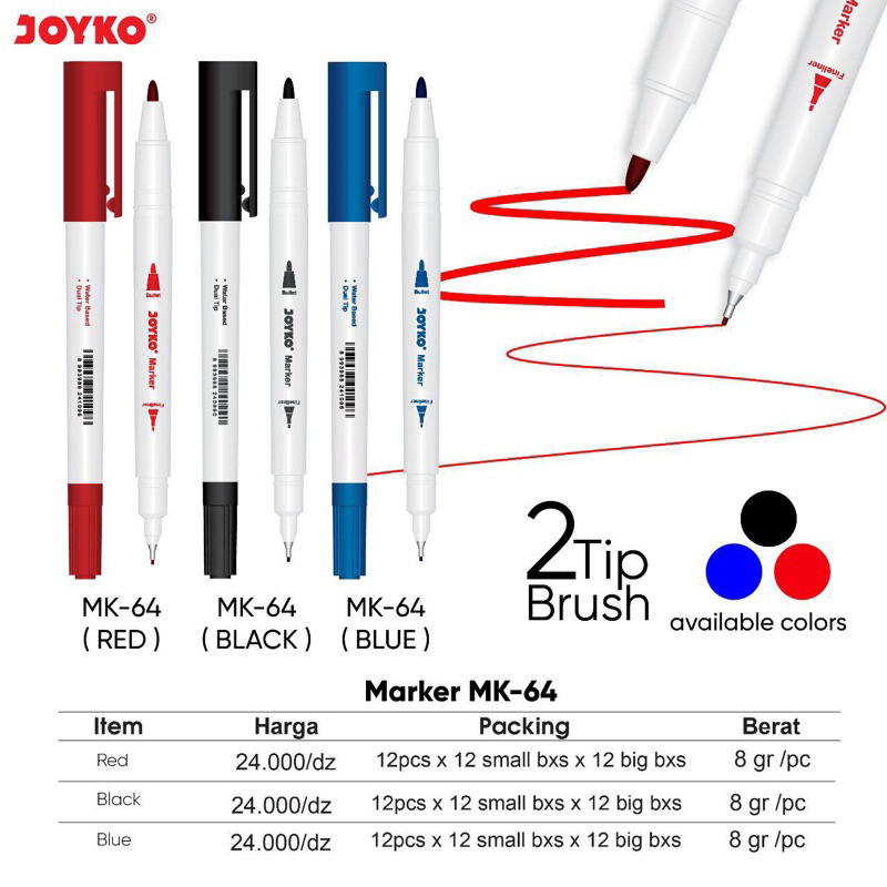 Jual (1pcs) Spidol + Pulpen 2 kepala Dual Tip Mk64 / Spidol Loose 2 ...