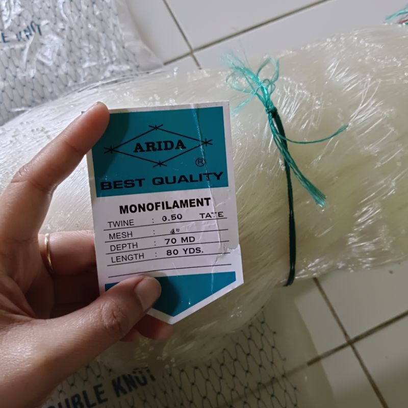 Jual jaring ikan ARIDA 4 inchi 0.50 70md/80yds TATE jaring jala pukat ...