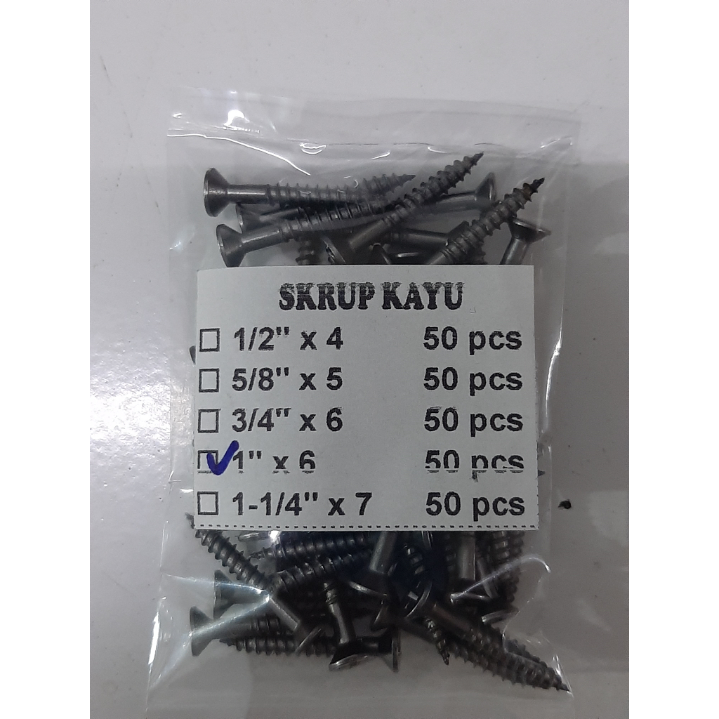 Jual Skrup Kayu Lemari Wood Screw 1/2 skrup kayu overval gembok ...
