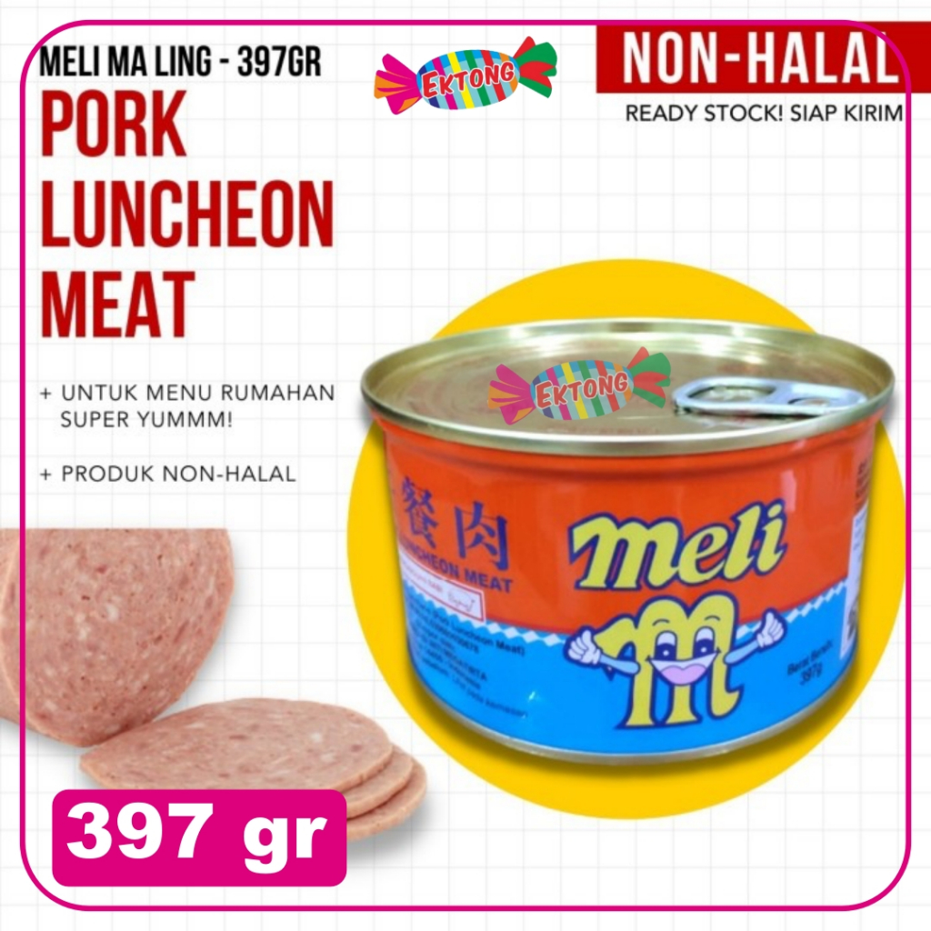 Jual MELI Pork Luncheon Meat / Mili Ham Maling / Daging Babi Kaleng 397 ...