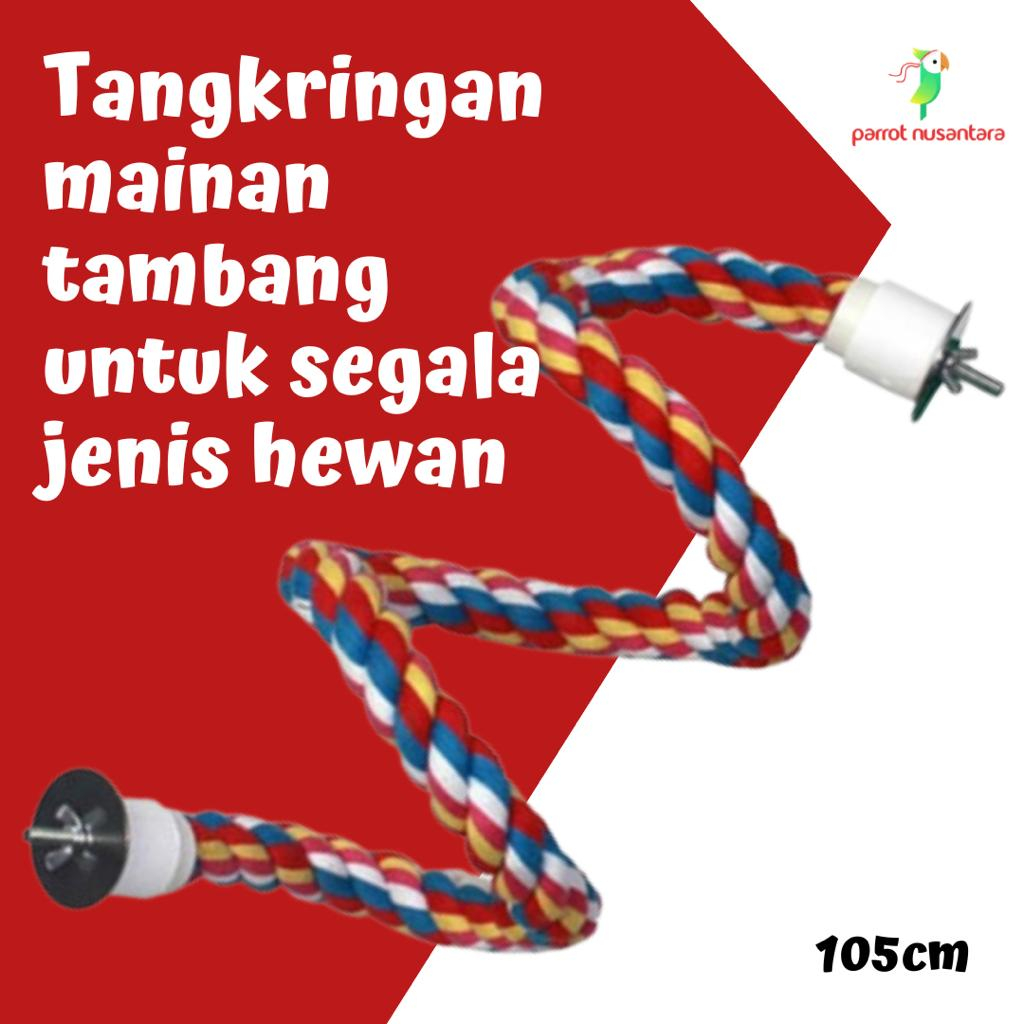 Jual Tangkringan mainan tali tambang spiral fleksibel burung parrot ...