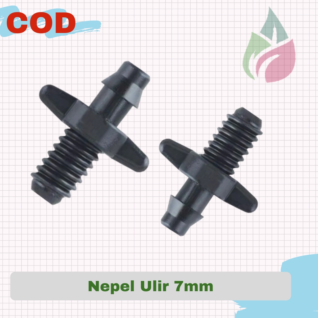 Jual NEPEL ULIR SELANG 7MM NEPLE KONEKTOR KE PVC DRAT LUAR 6MM ...