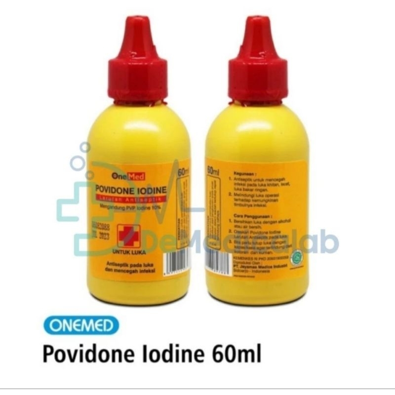 Jual Povidone Iodine 60ml OneMed Obat Luka Merah OM | Shopee Indonesia