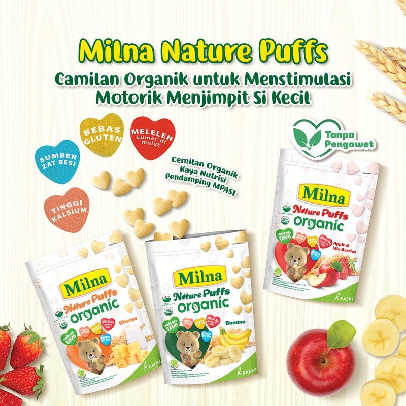 Jual Milna Nature Puffs organic Snack camilan Bayi | Shopee Indonesia