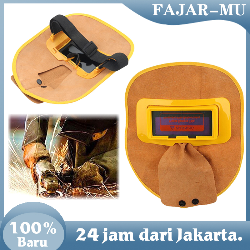 Jual Leather Welding Mask Pelindung Kepala Helm Heat Resistant Welding ...